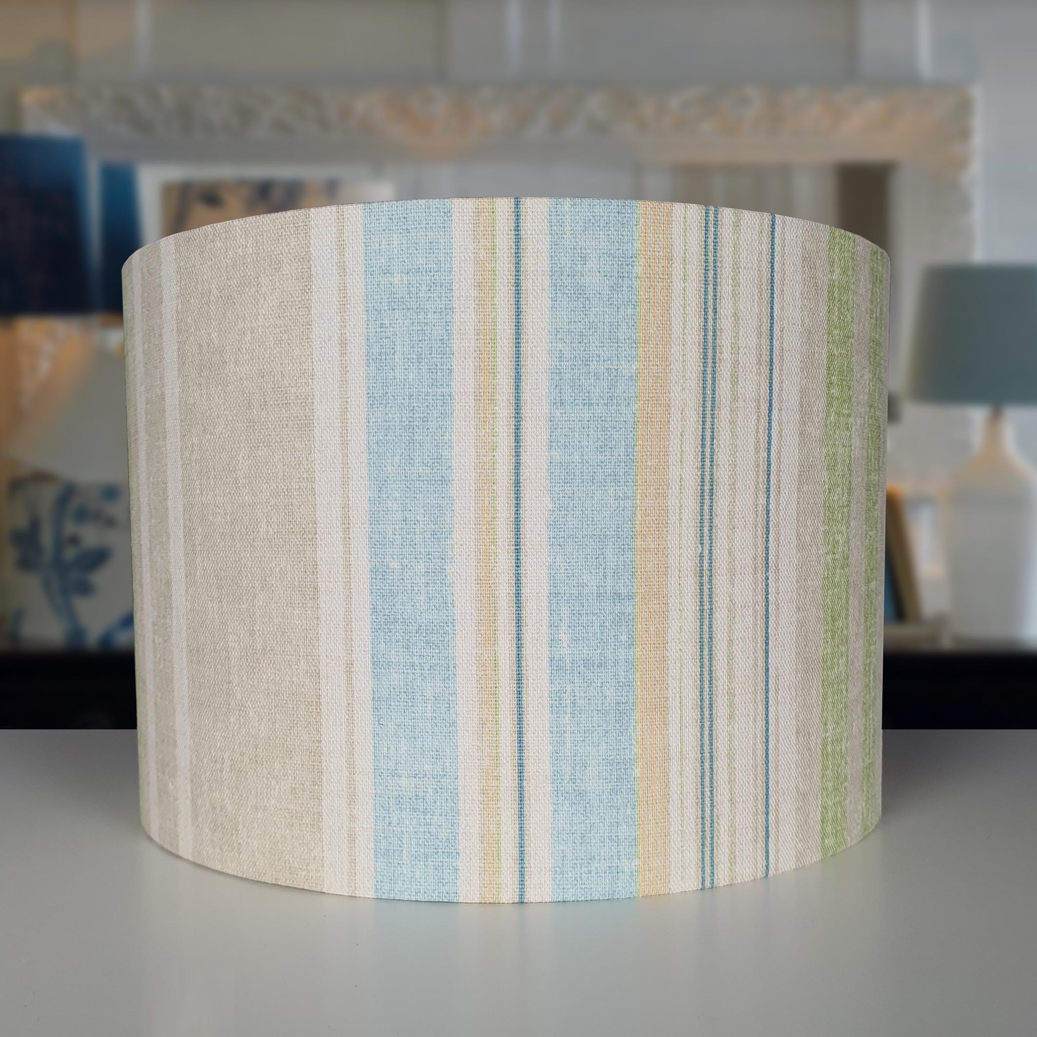 Lampshades in Laura Ashley Irving Stripe Duck Egg Fabric Various Sizes ...
