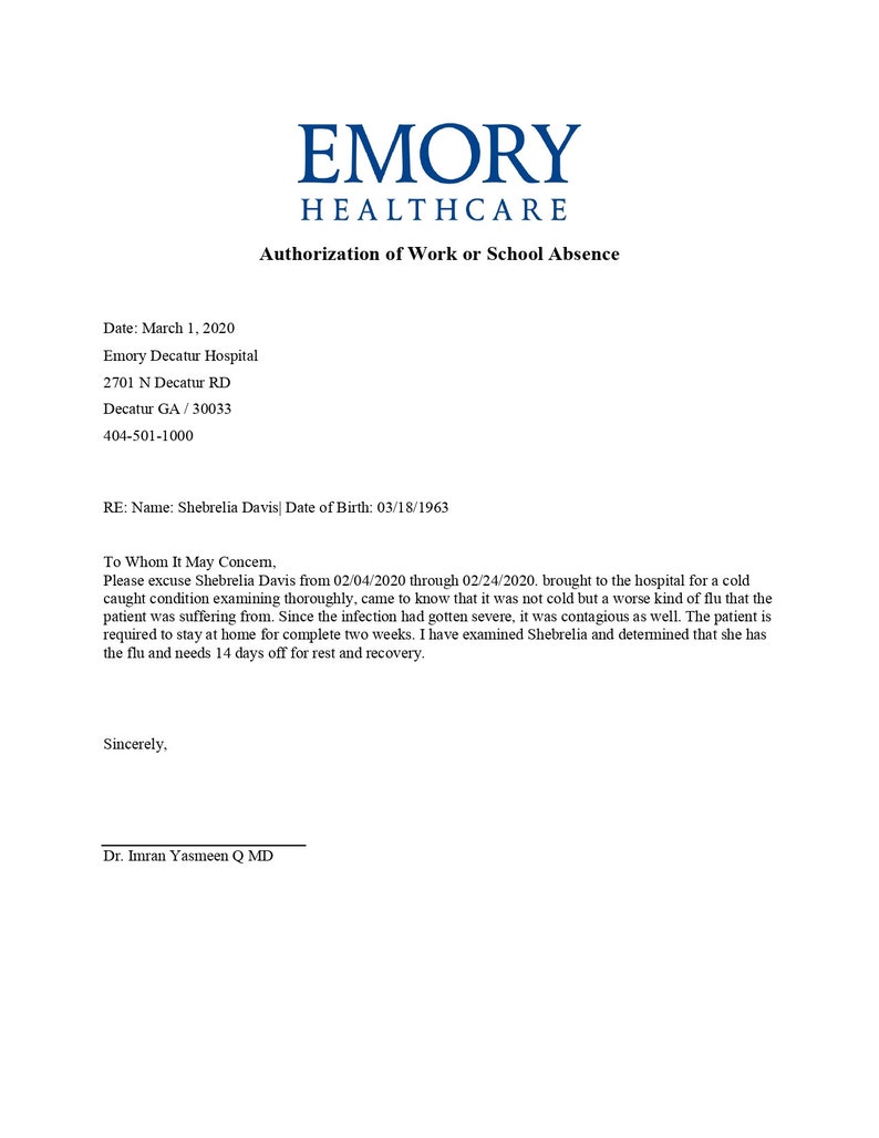 Printable Doctor's Excuse Template| Medical Office Forms| Work Excuse ...