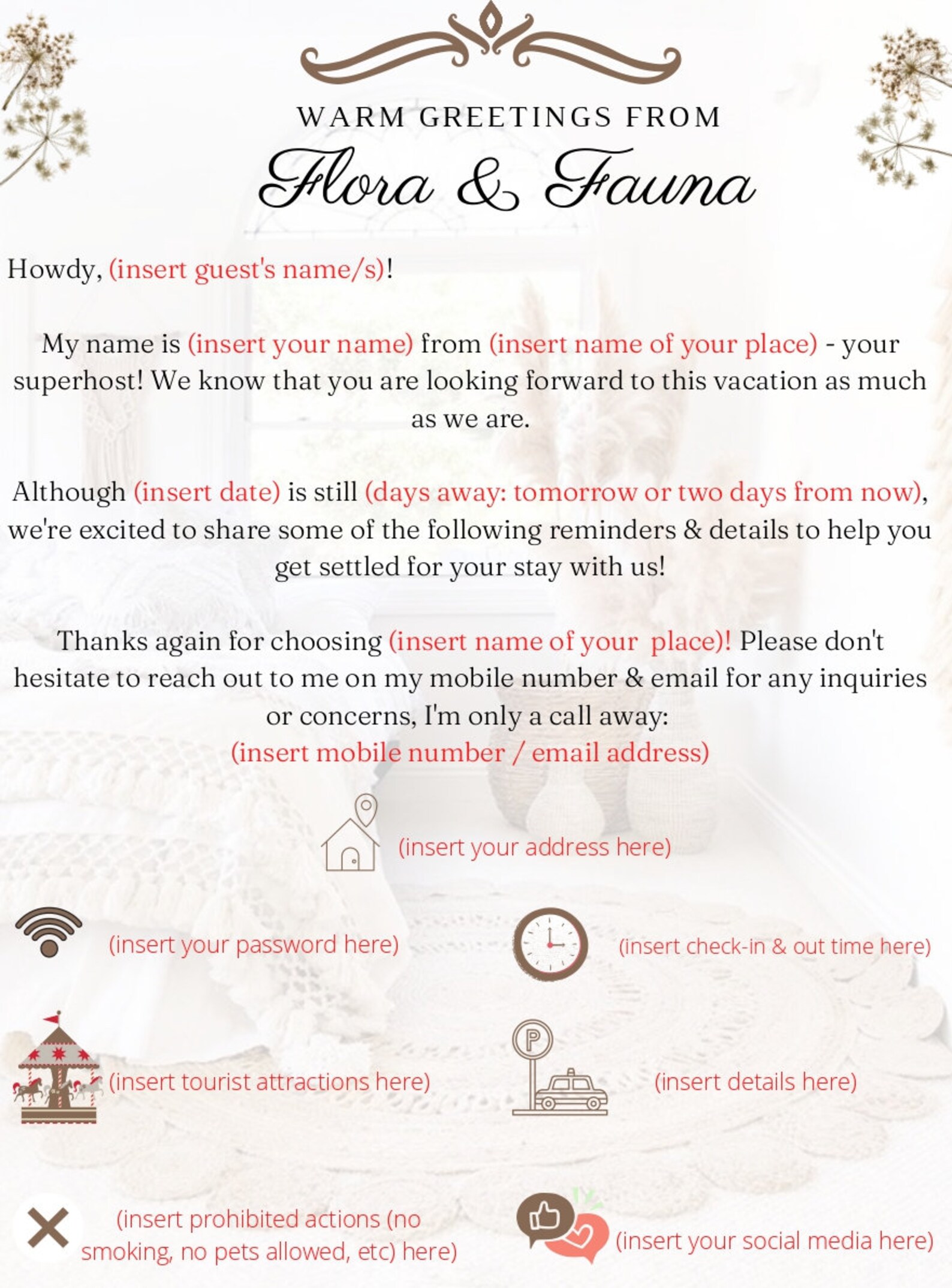 Airbnb Welcome Sign, Airbnb Welcome Letter, Airbnb Sign Template ...