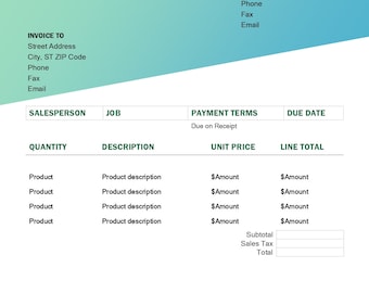 Invoice Template, Invoice Template Editable, Small Business Custom ...