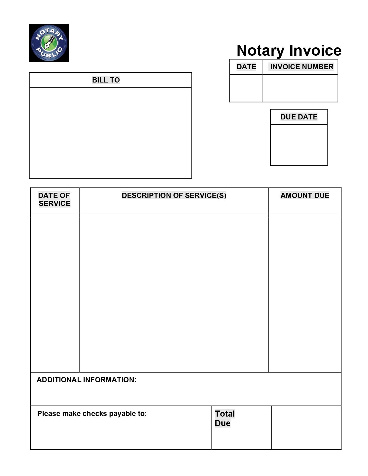 4 Notary Invoice Templates Bonus: Notary Log Journal Notary Supplies ...