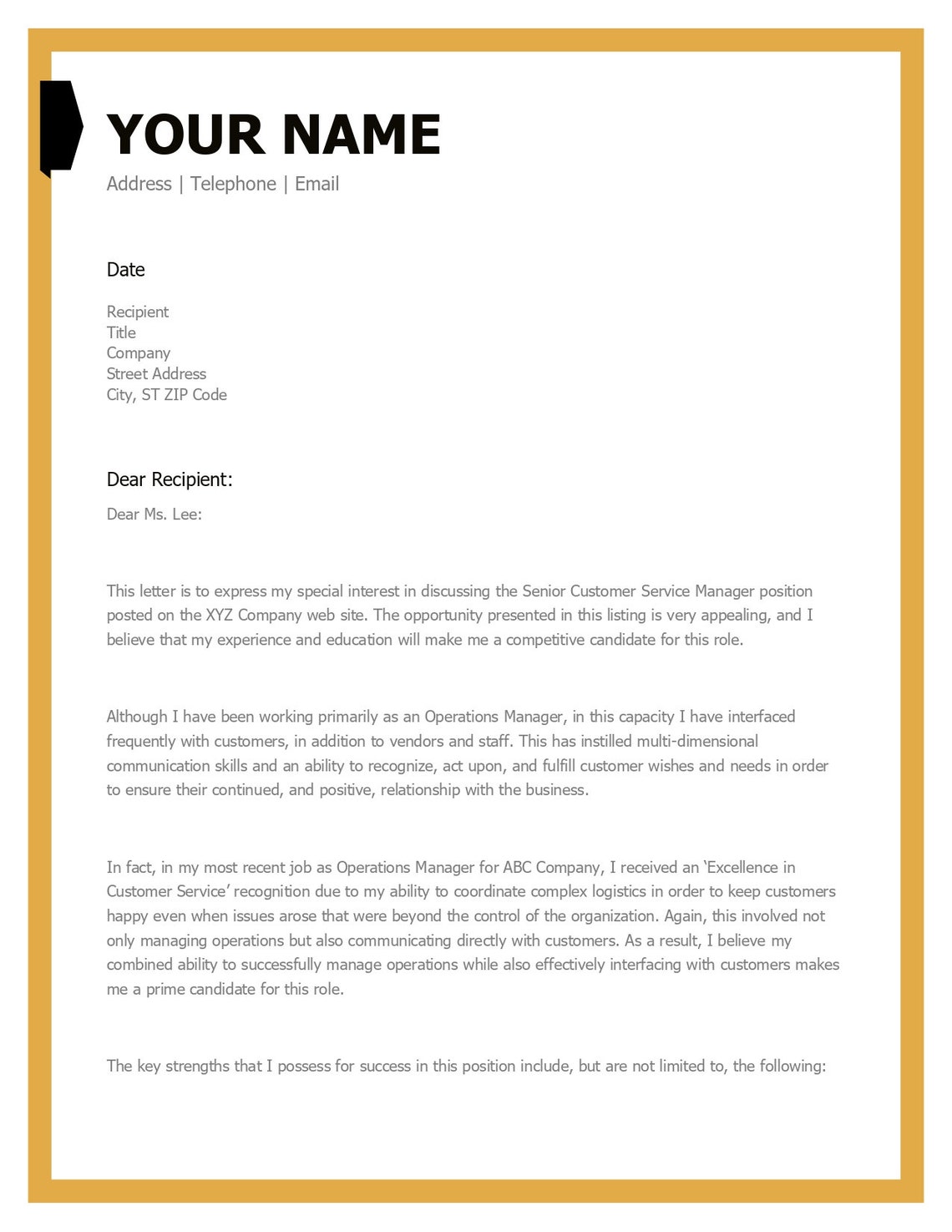 Custom Cover Letter Templates: Job Application Bundle (microsoft Word ...