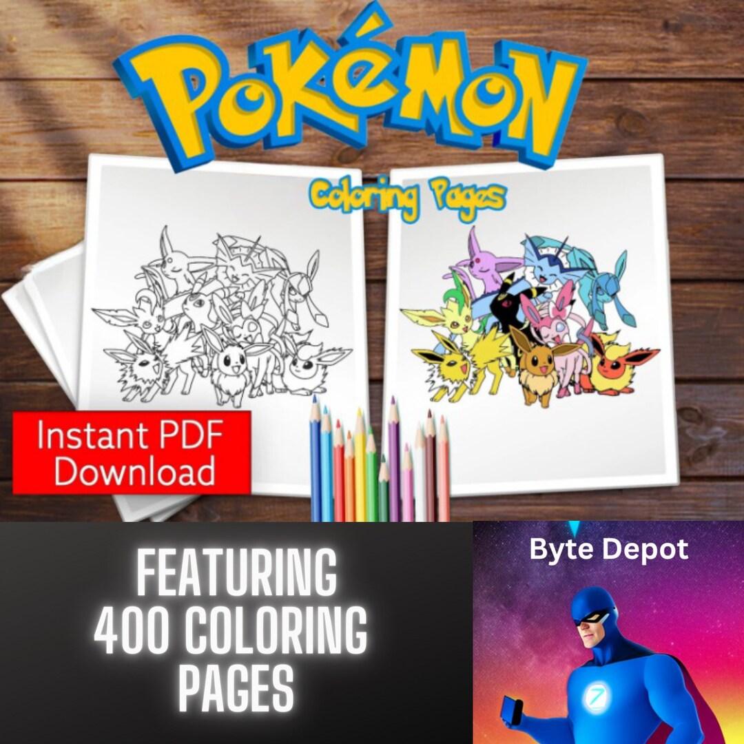 Pokemon Coloring Pages, Bundle of 400, New Pokemon Coloring, Pikachu ...