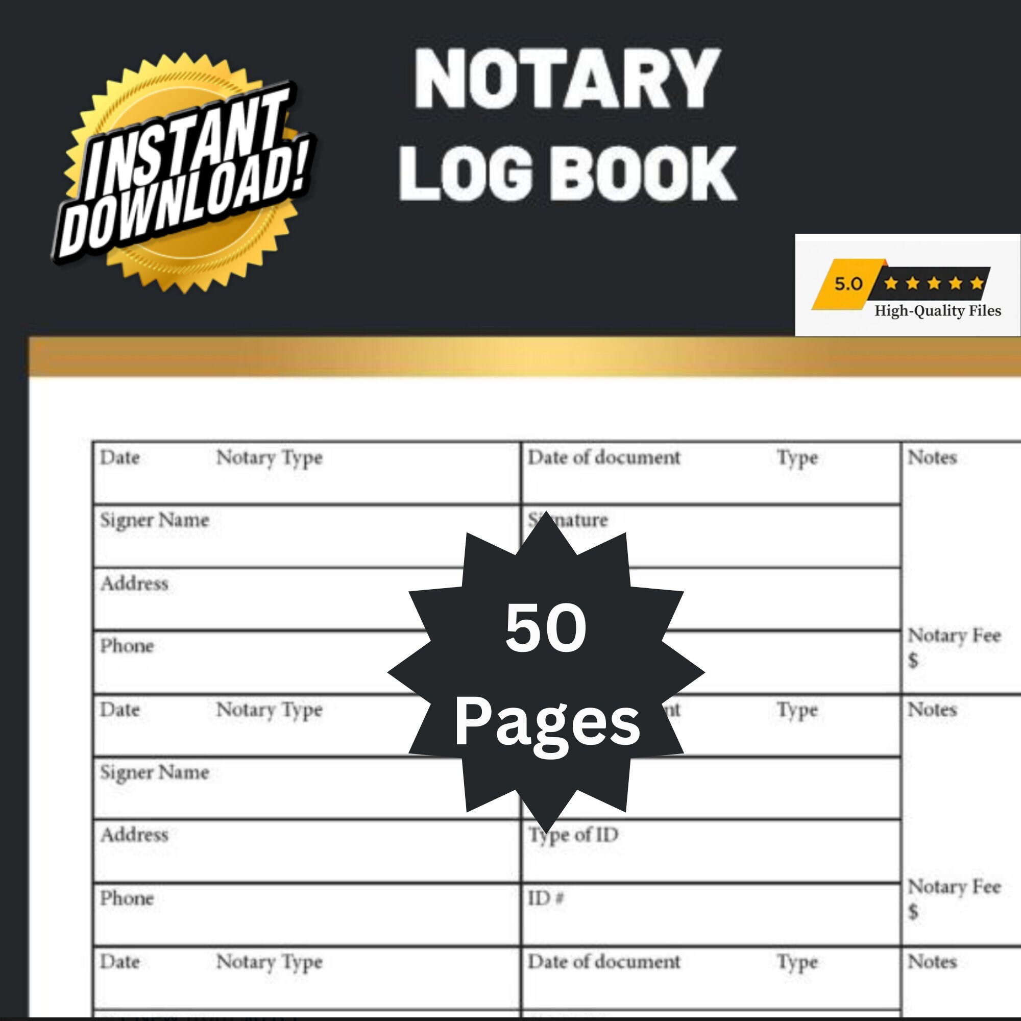 Notary Public Logbook Journal 8.5 X 11 - Etsy