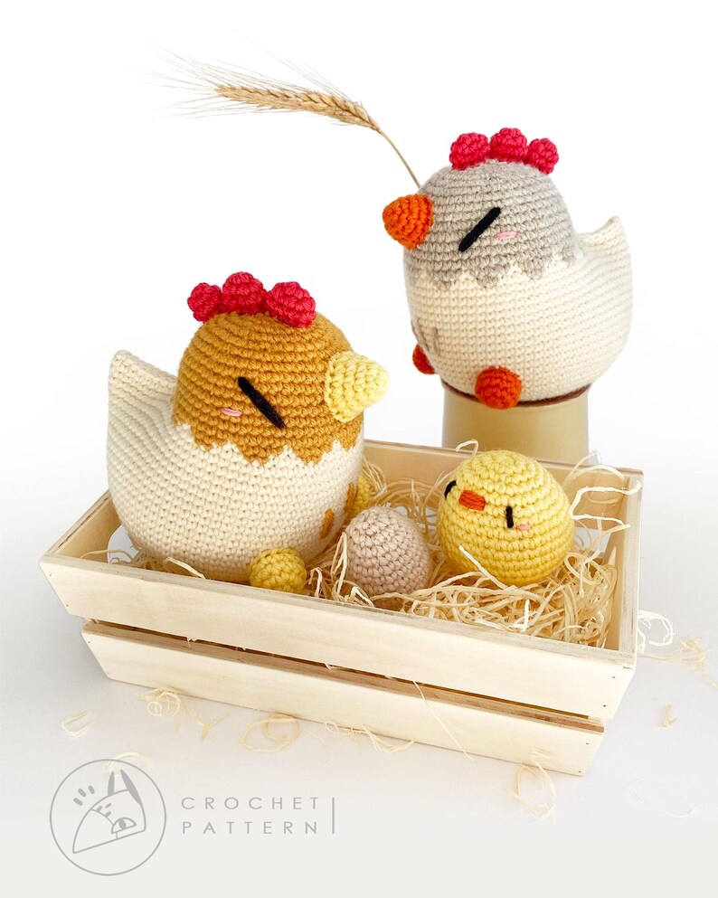 CHICCA and MAIS_ Hen and Chick _crochet Pattern for Beginners - Etsy