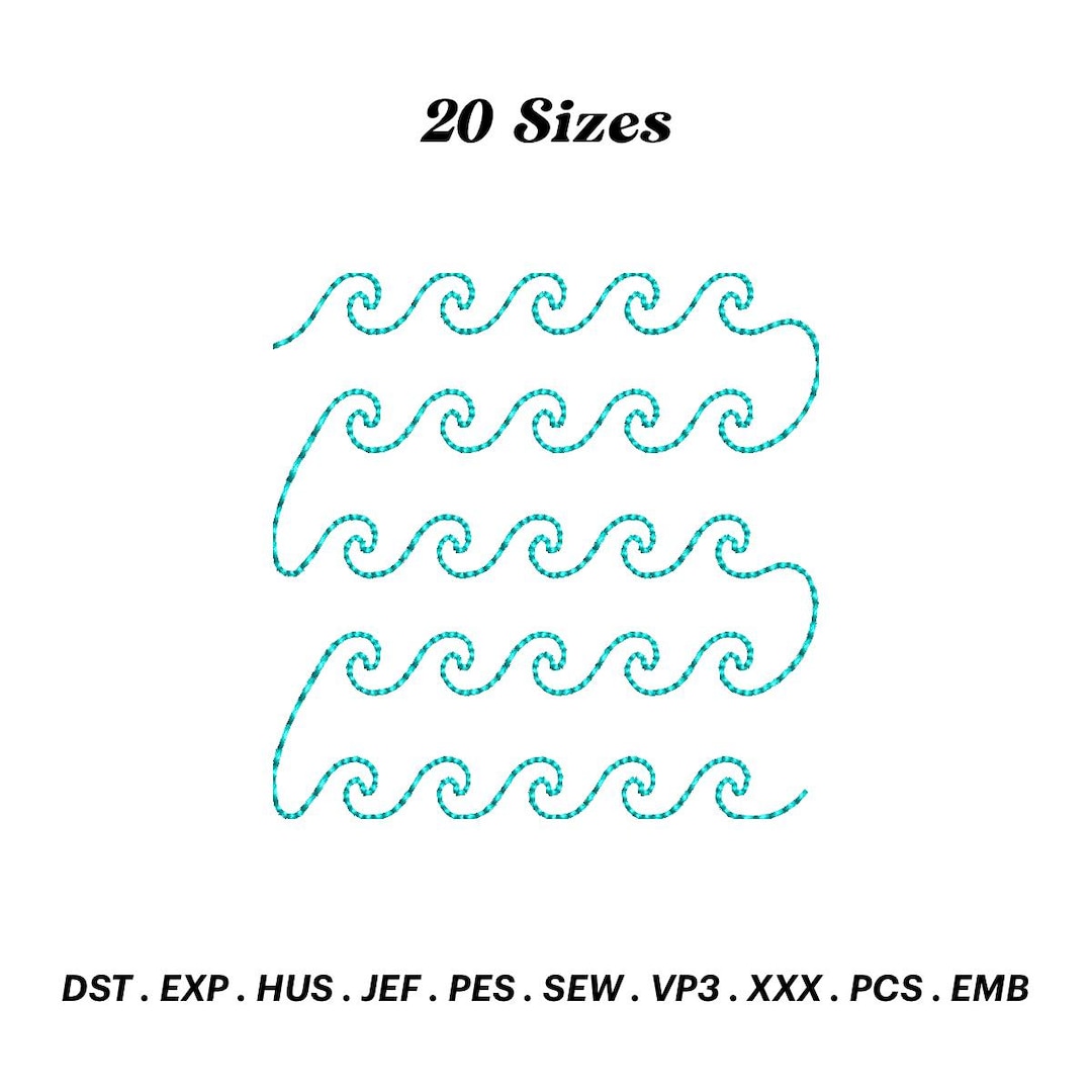 Wave Quilt Embroidery Design: Ocean Waves Block (digital Download) - Etsy