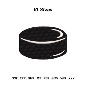Hockey Puck Embroidery Design, Puck Silhouette, Machine Embroidery ...