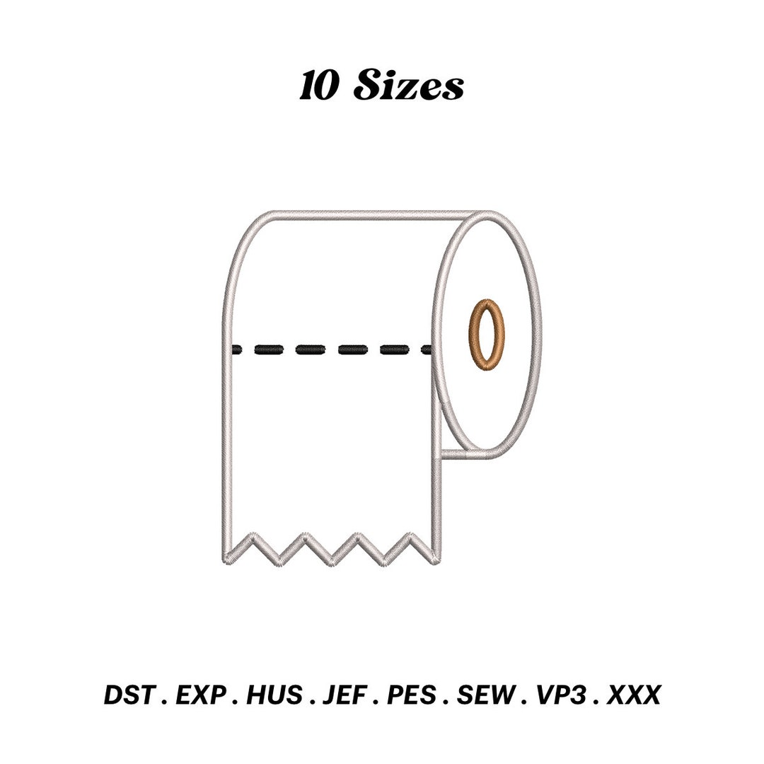 Toilet Paper Embroidery Design, Toilet Paper Roll Embroidery Pattern ...