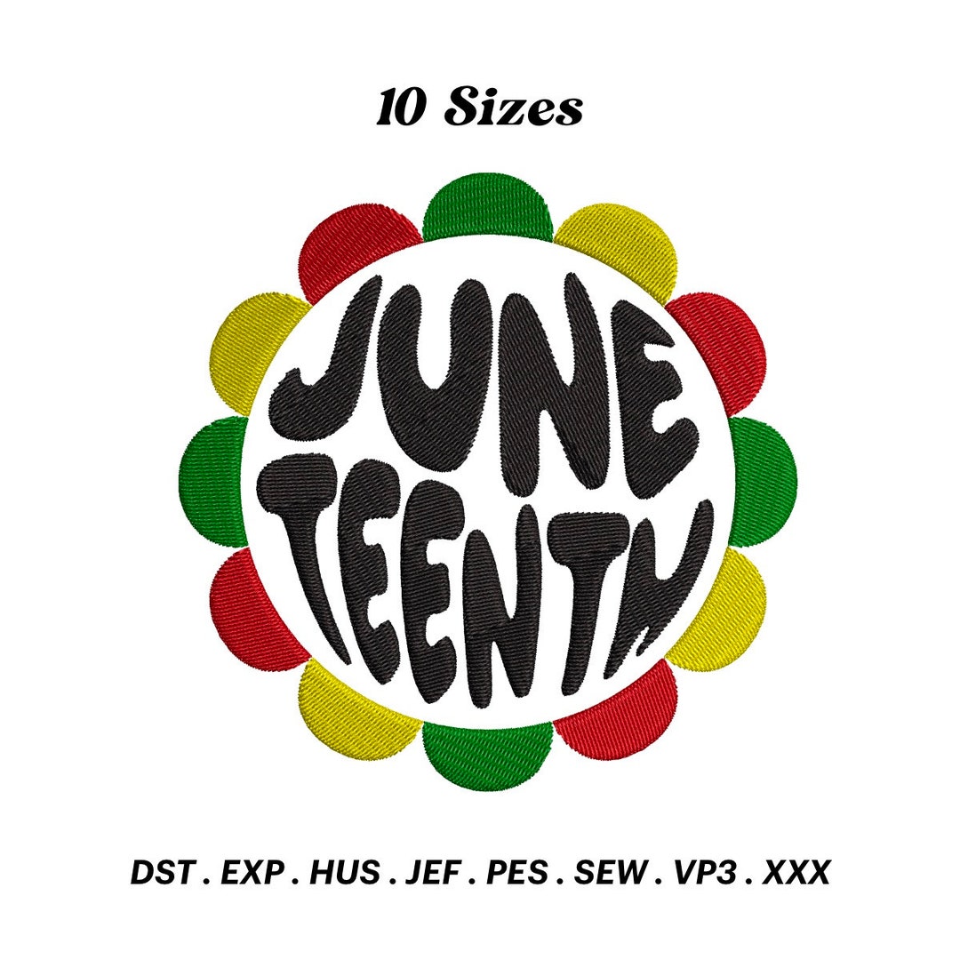 Juneteenth Flower Embroidery Design, Black History Floral Embroidery ...