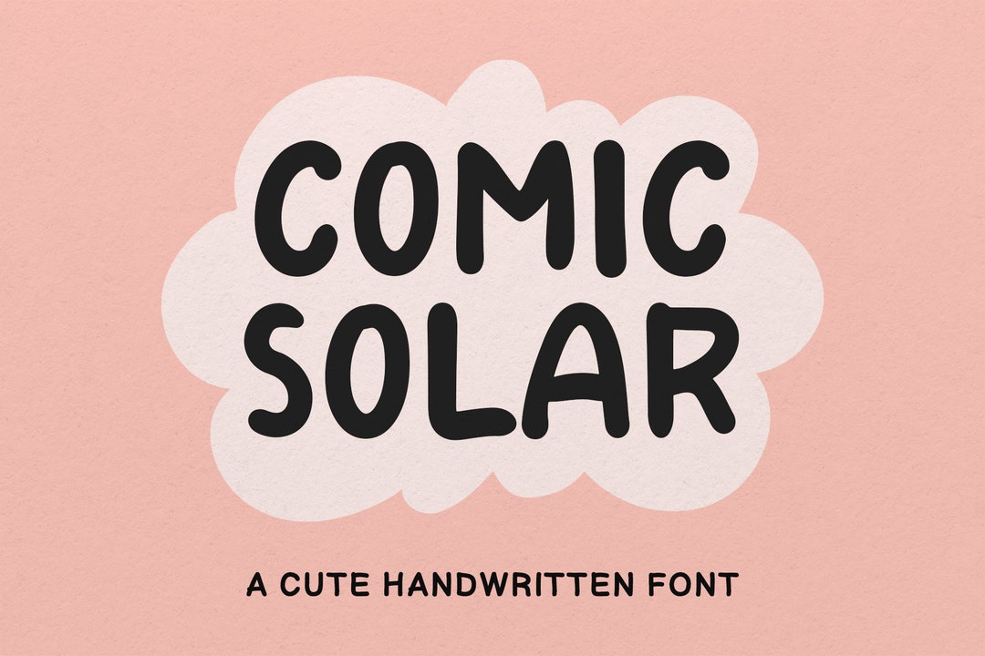 Comic Solar Font, Cute Handwriting Font, Kids Cheerful Typeface ...