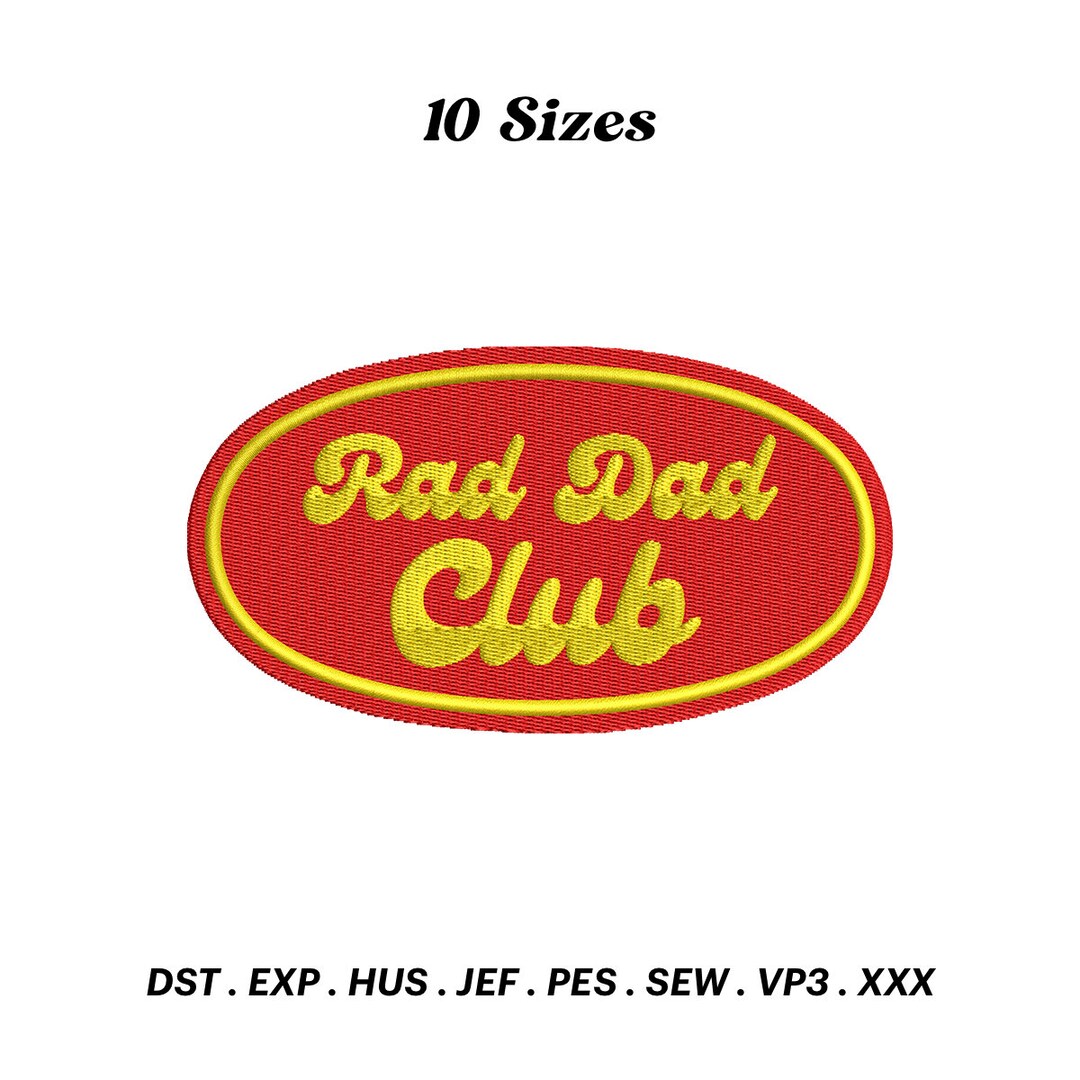 Rad Dad Club Embroidery Design, Personalized Gift for Dad, Father's Day ...