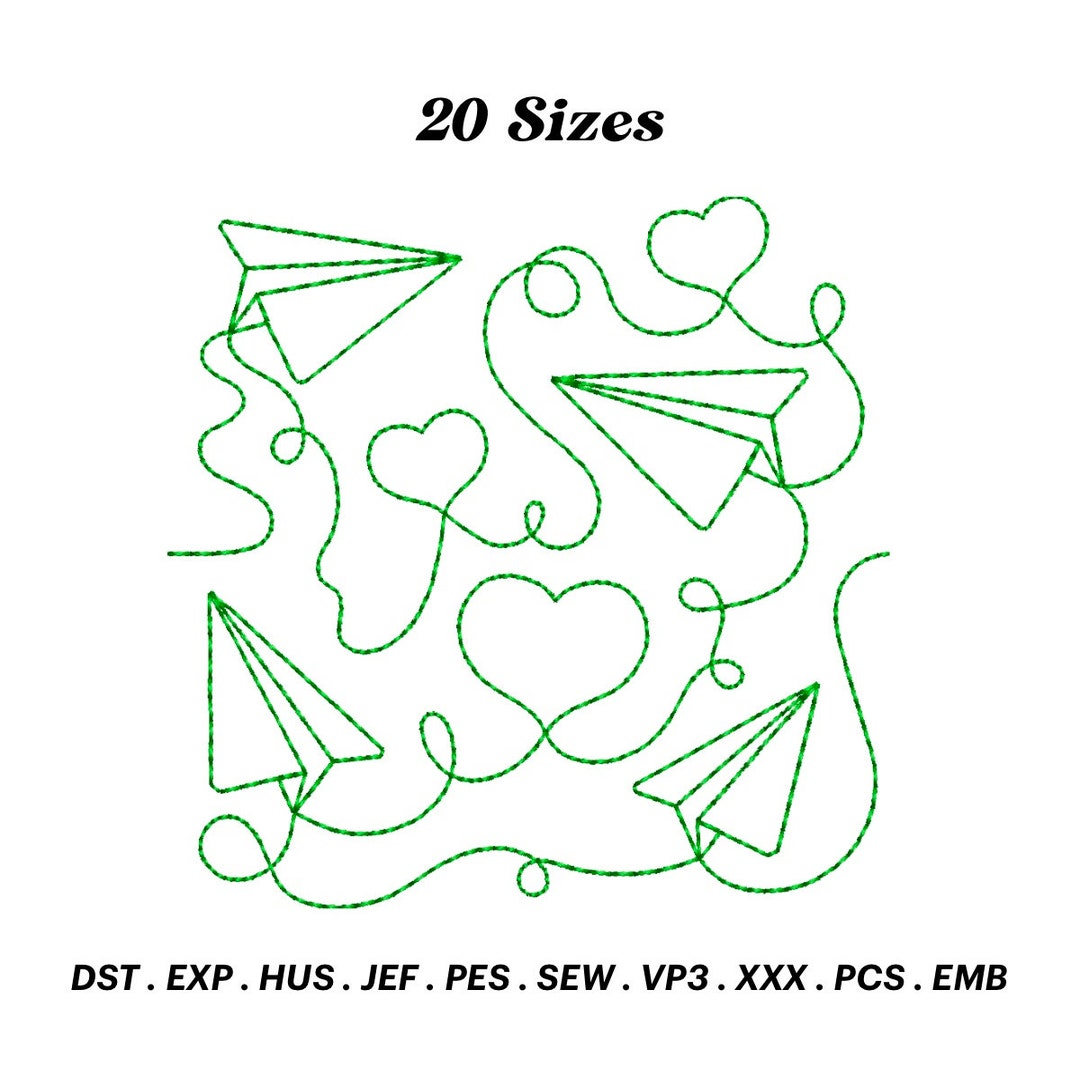 Paper Plane Quilt Block Embroidery Design: Origami Stitching (digital ...