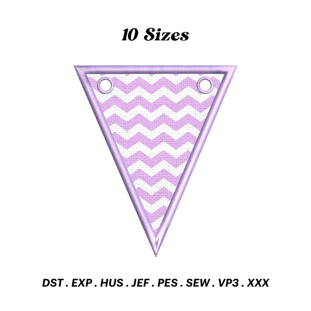 Triangle Banner Party Applique Embroidery Design, Banner in the Hoop ...