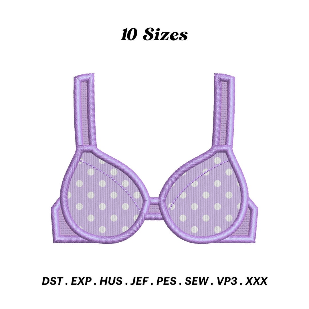 Bra Applique Embroidery Design, Breast Cancer Awareness Embroidery ...