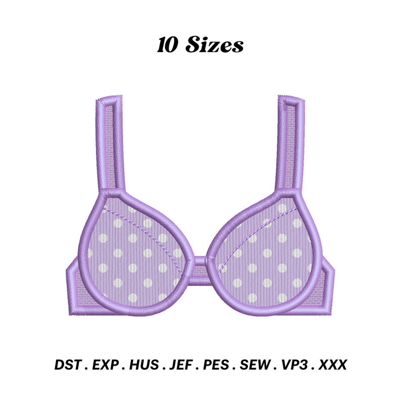 Bra Applique Embroidery Design, Breast Cancer Awareness Embroidery ...