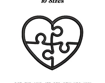 Autism Puzzle Digital Embroidery File Multiple Sizes and Formats - Etsy