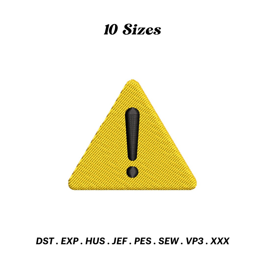 Caution Symbol Embroidery Design: Warning Sign Pattern (PES File ...