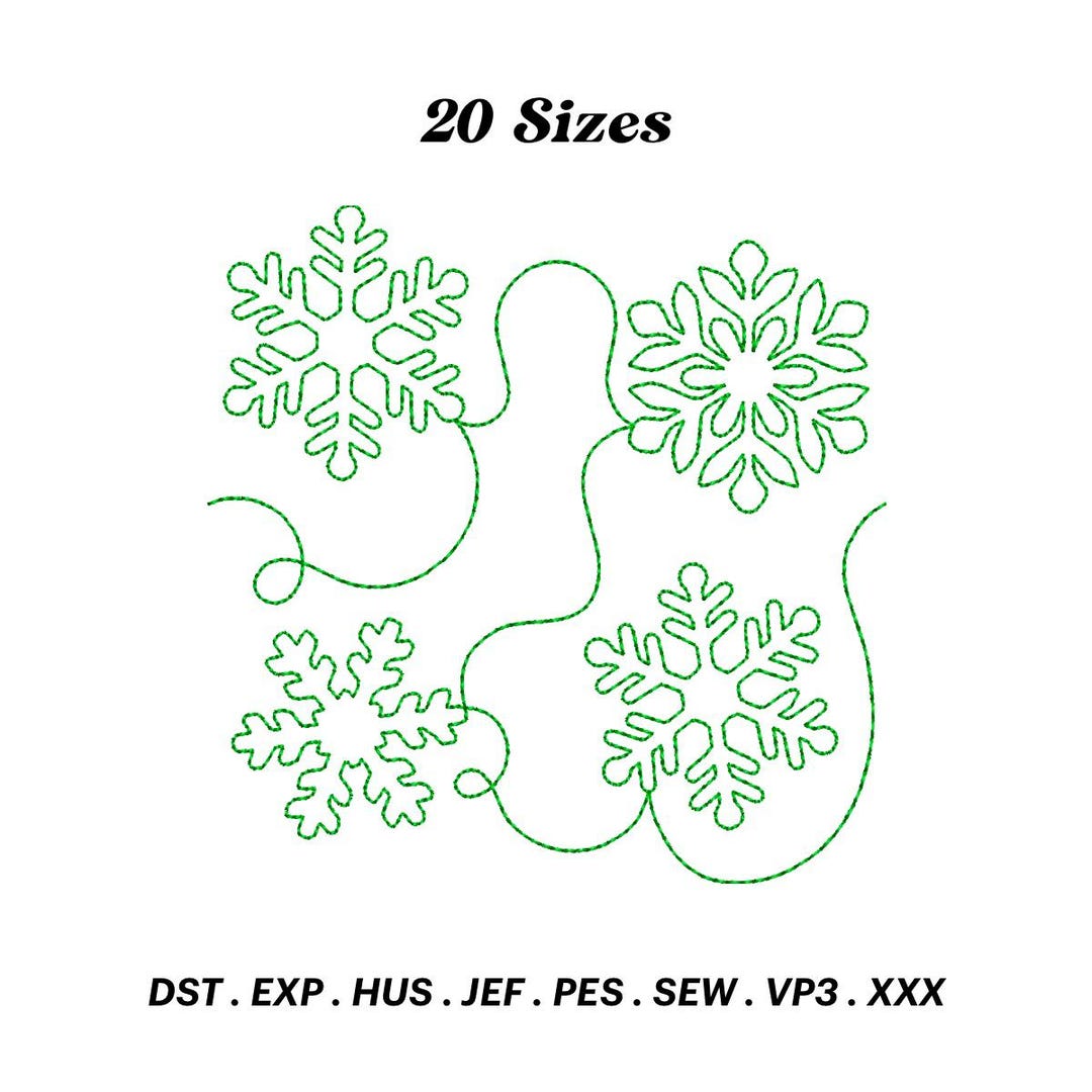 Snowflake Pattern Quilt Embroidery Design, Big Snowflake Pattern ...
