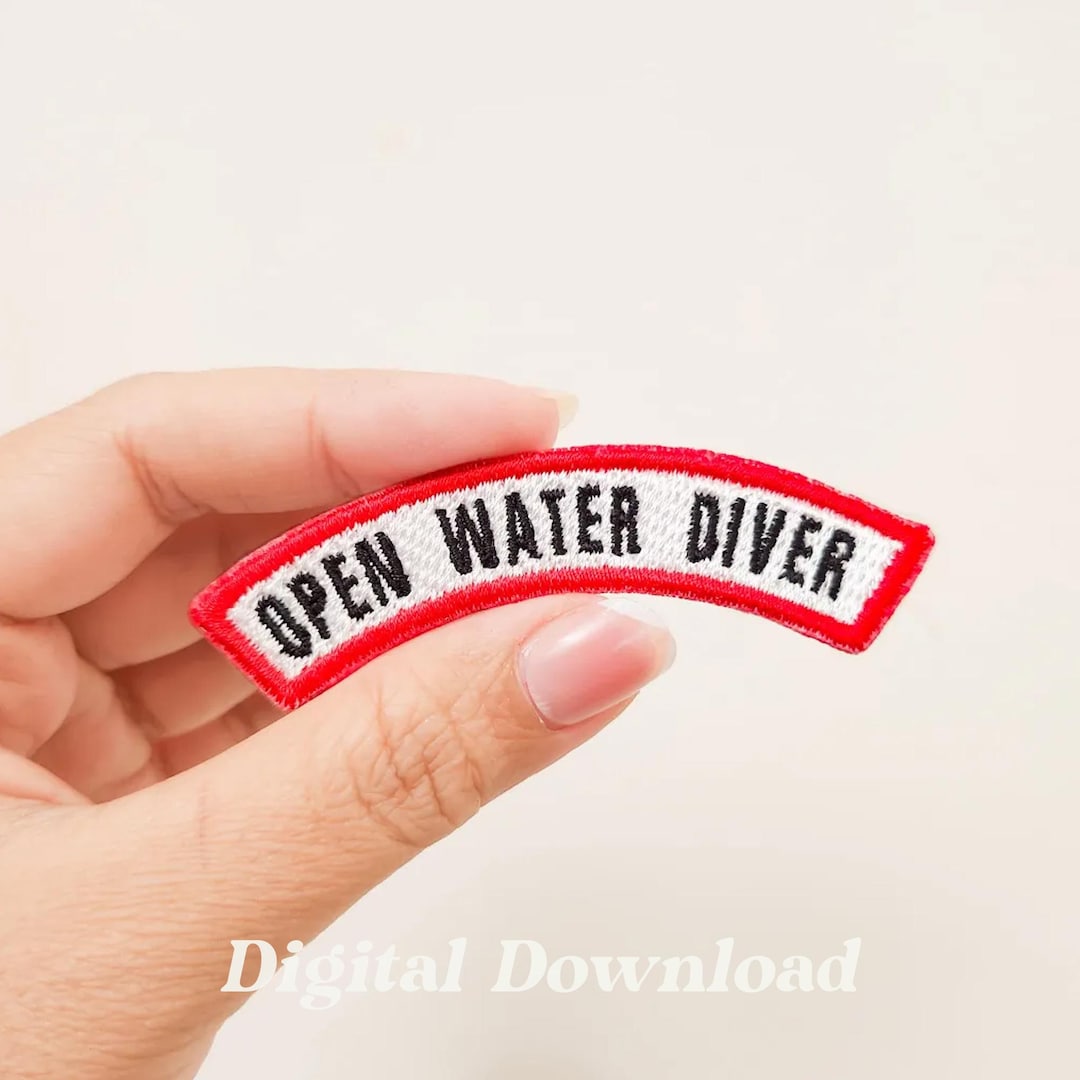 Open Water Diver Embroidery Design, Diving Embroidery Patch, Badge ...