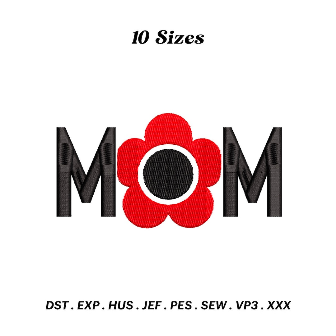 Mom Embroidery Design, Gift for Mother, Mother's Day Embroidery, Floral ...