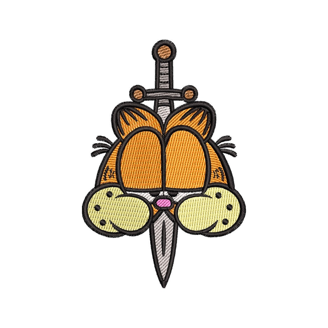 Cat Orange and Sword Embroidery Design, Popular Cat Embroidery ...