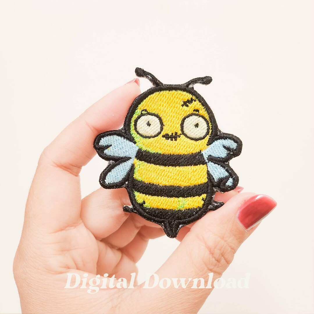 Zom Bee Embroidery Design, Bee Embroidery Design, Funny Embroidery ...