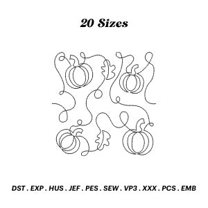 Pumpkin Quilt Embroidery Design: Halloween Applique (EMB File, Digital ...