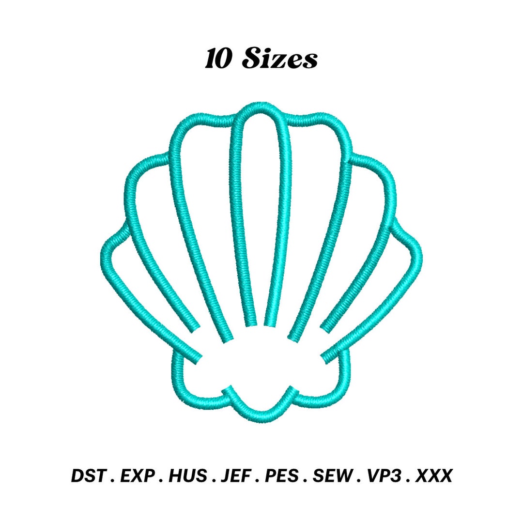 Shell Embroidery Design, Sea Shell Embroidery File, Ocean, Shell Art ...