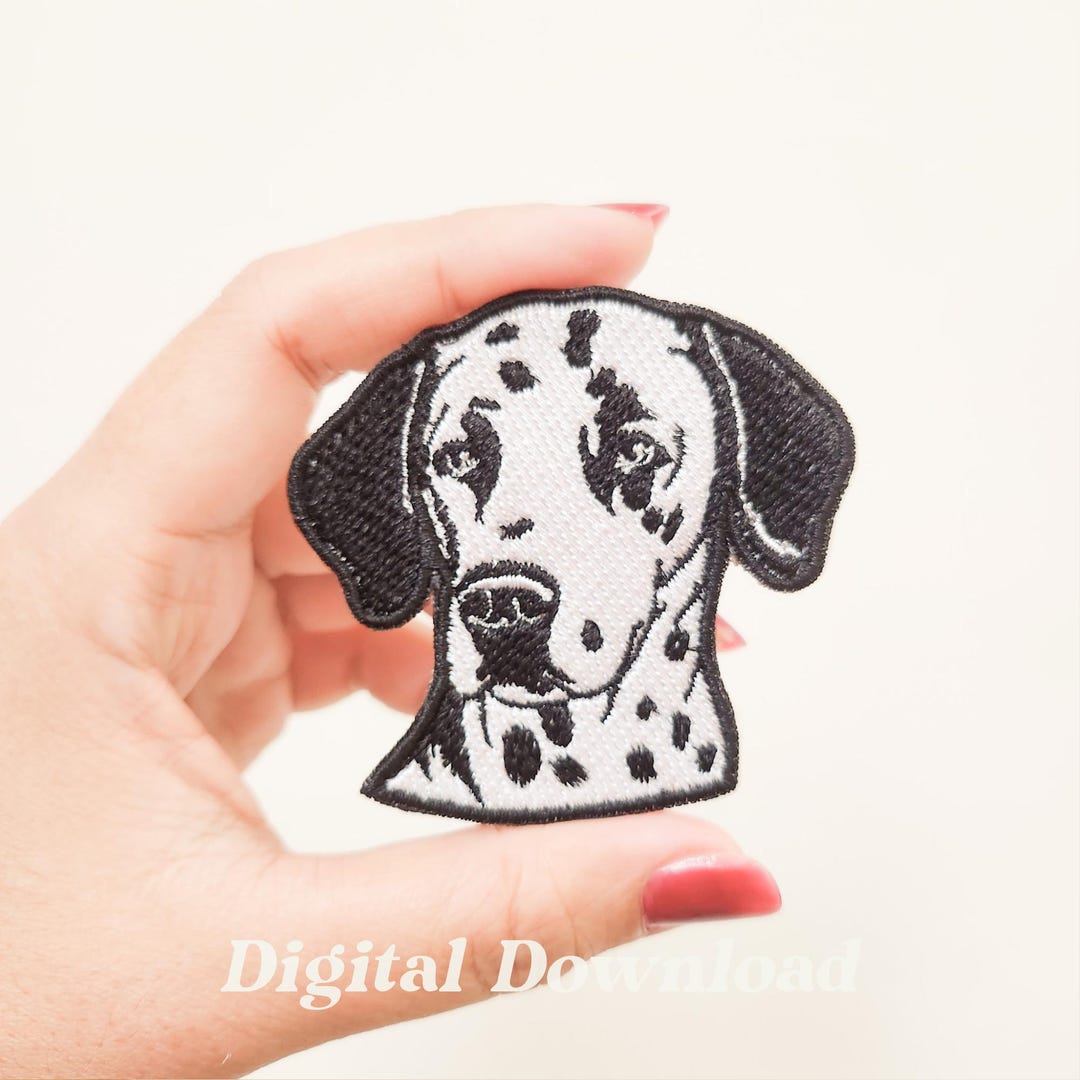Dalmatian Face Embroidery Design, Dog Embroidery Design, Pet Embroidery ...