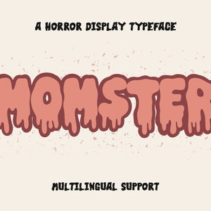 Momster - Horror Font, Scary Font, Slime Letter, Halloween Theme ...