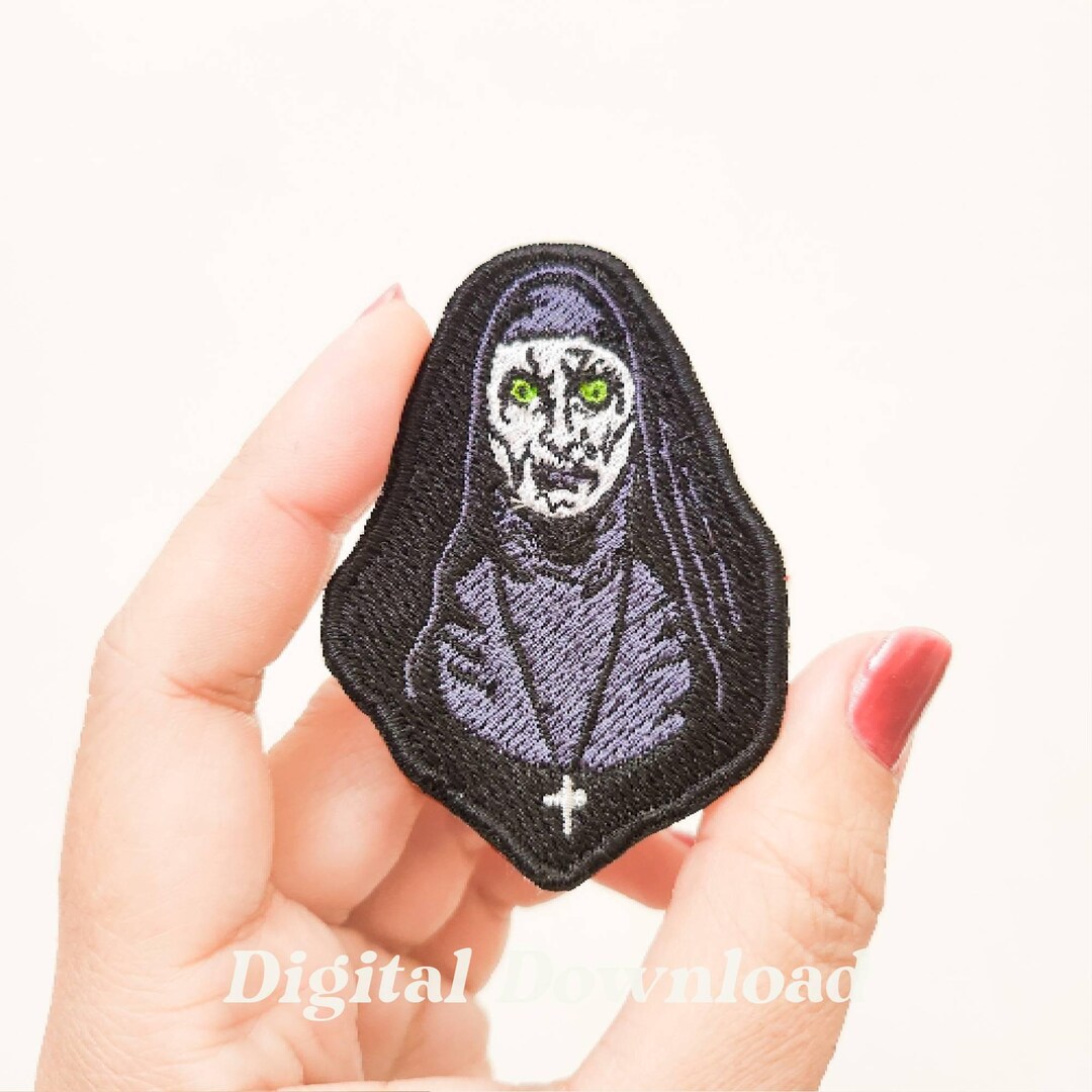 Scary Nun Embroidery Design, Demon Nun Embroidery Patch, Spooky ...