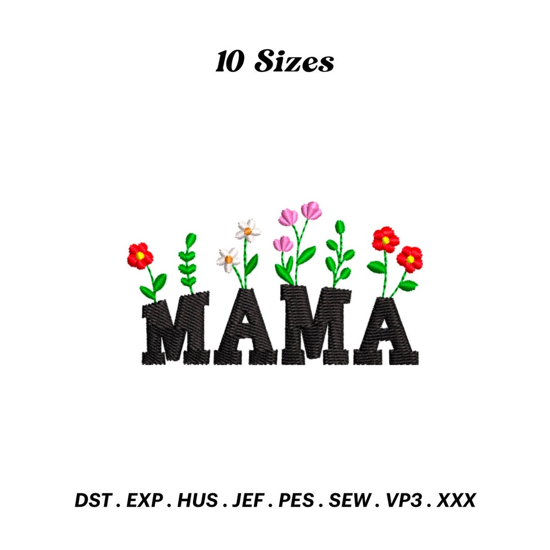 Mama Flower Embroidery Design: Wildflower Mom Shirt (instant Download ...