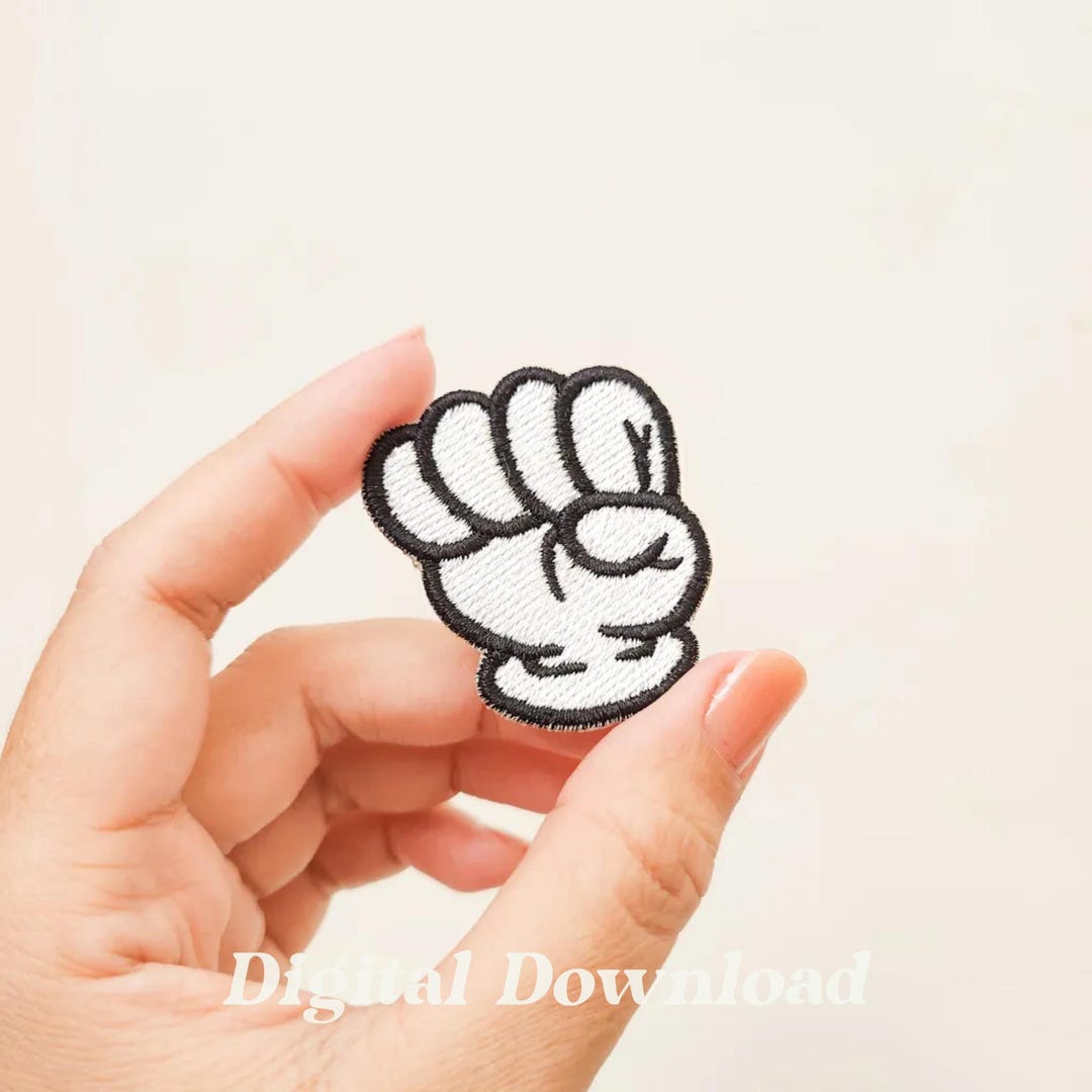 Fist Cartoon Hands Embroidery Design, Cartoon Patch, Cute Embroidery ...