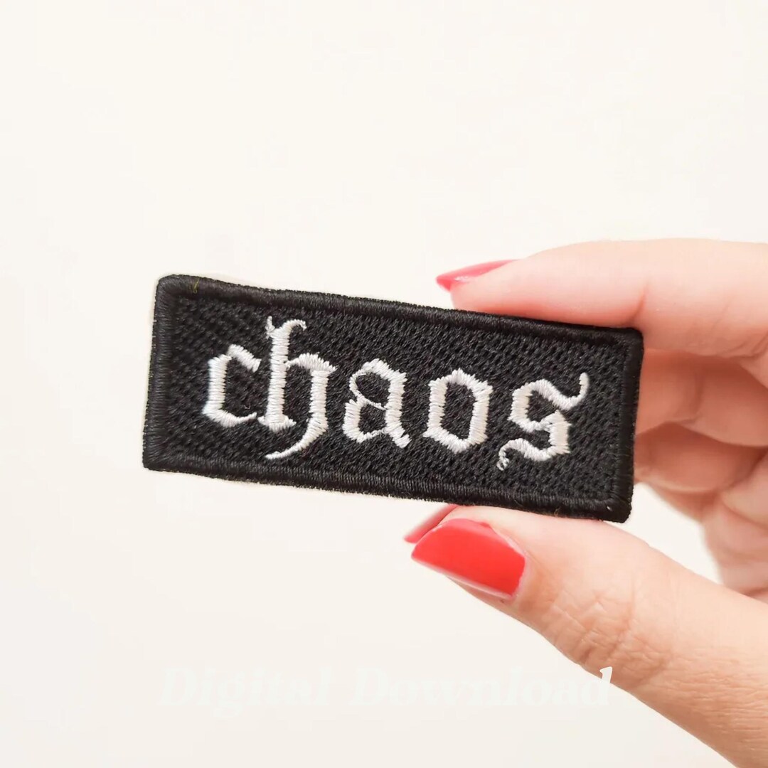 Chaos Embroidery Patch: Lettering Logo Design (digital Download) - Etsy