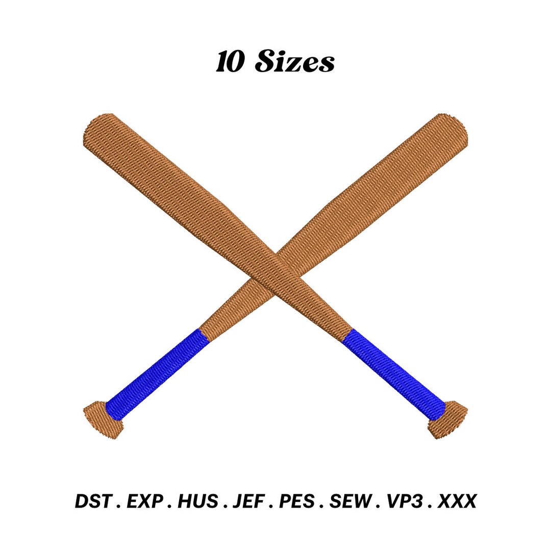 Baseball Bat Embroidery Design, Softball Embroidery Design, Baseball ...