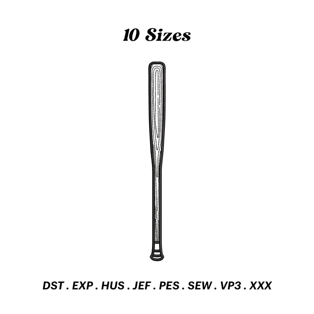 Baseball Bat Embroidery Design, Embroidery Design for Machine, Digital ...