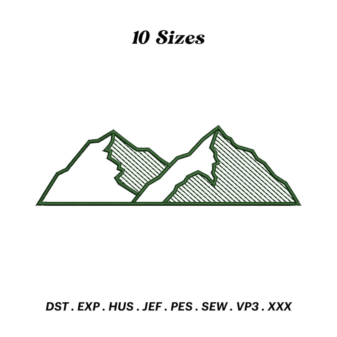 Mountains Embroidery Design, Nature Scene Pattern, Adventure Designs ...