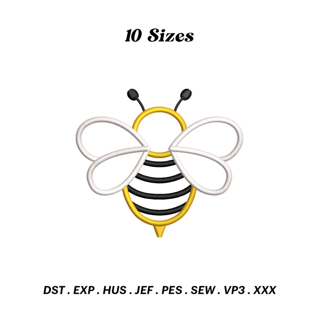 Bee Embroidery Design, Spring Wreath Design, Instant Download, Little ...