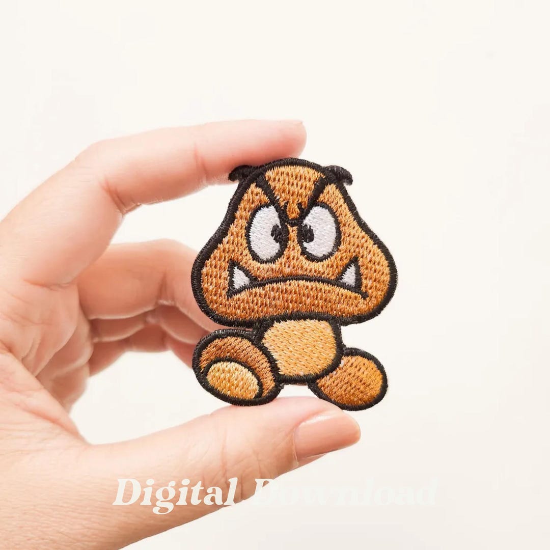 Brown Goomba Embroidery Design: Game Character Patch (digital Download ...