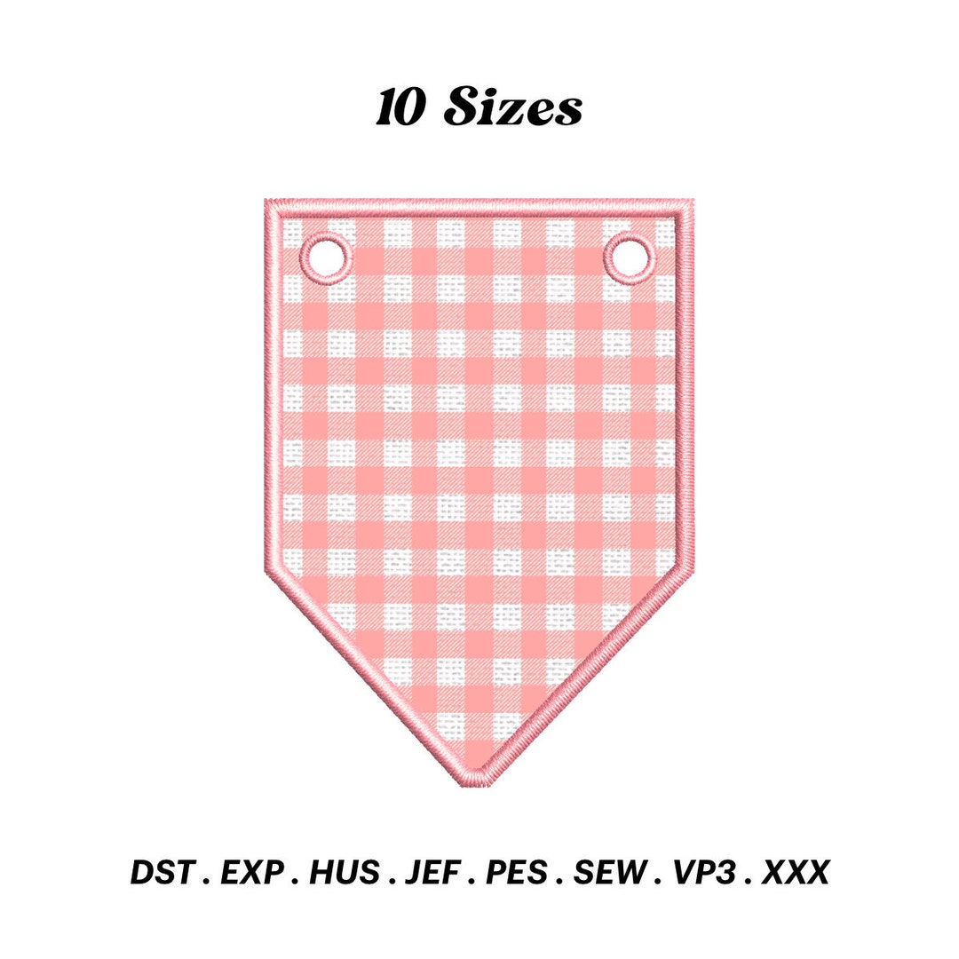 Party Banner Applique Embroidery Design: Basic Shape (digital Download ...