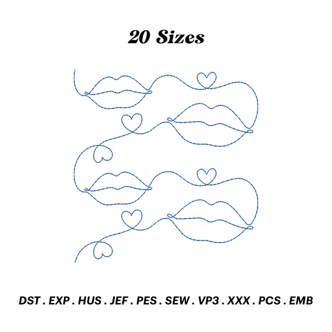 Lips Heart Quilt Embroidery Design, Lips Heart Quilt Block Embroidery ...