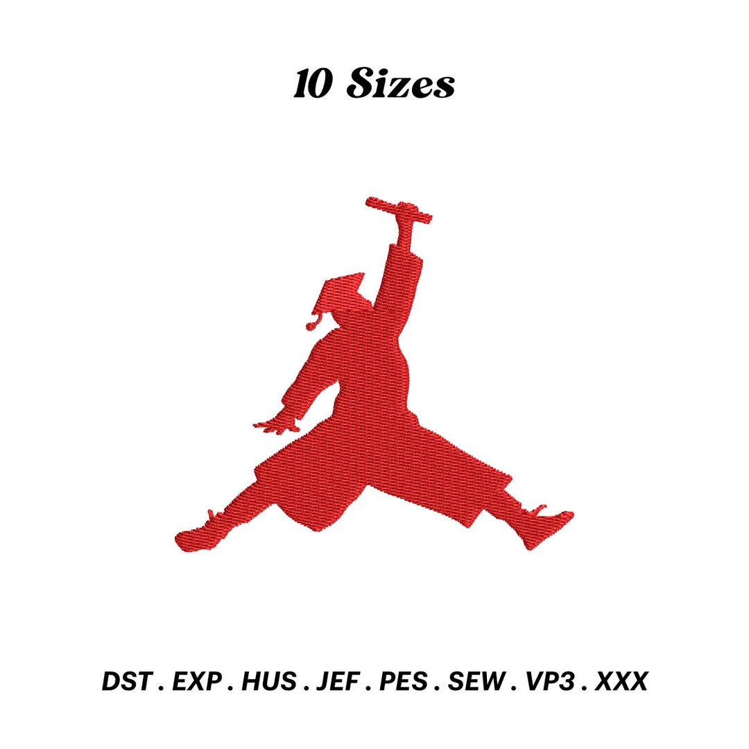 Graduation Jumping Man Silhouette Embroidery Design, Congratulations ...