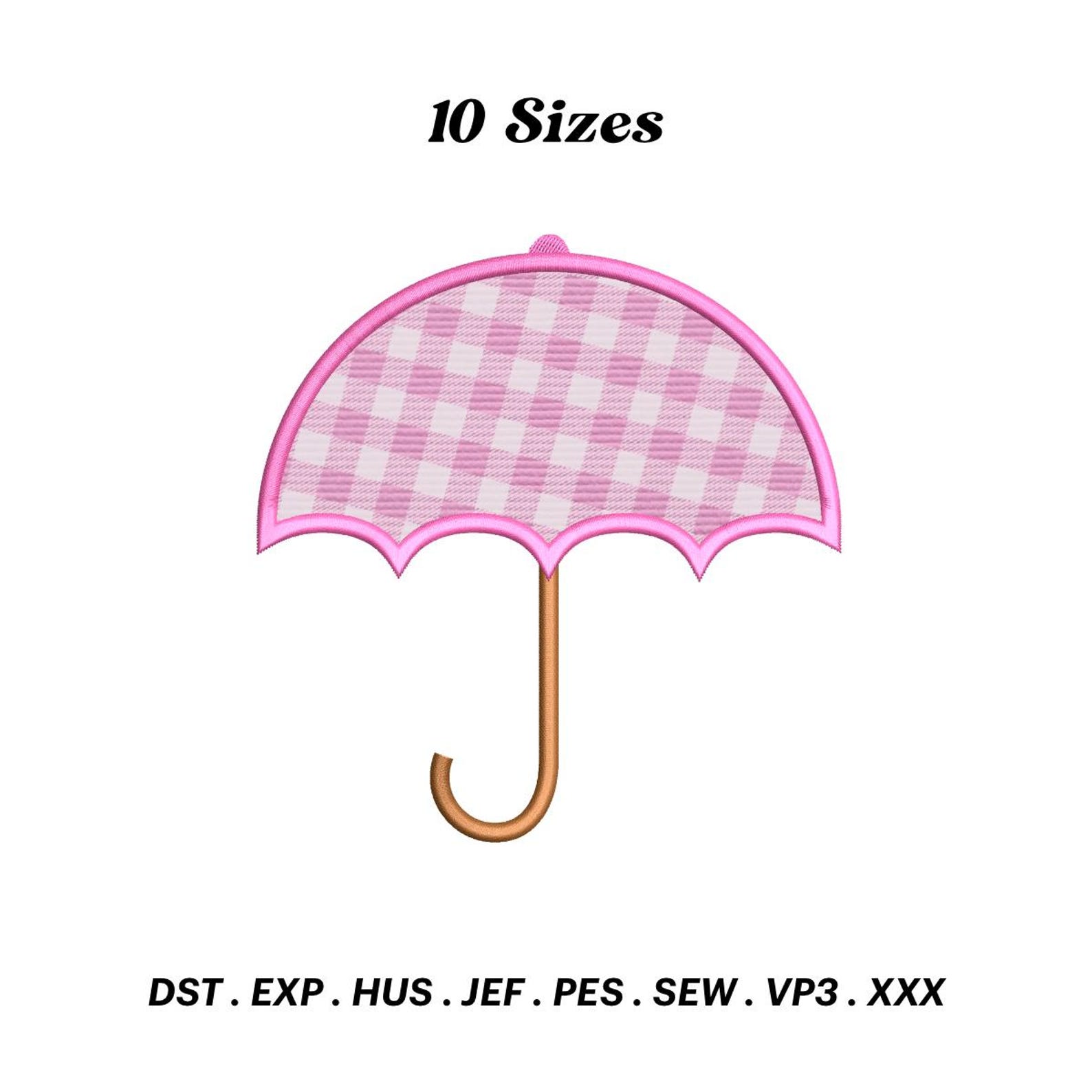 Umbrella Applique Embroidery Design: Raining Day Pattern (digital ...