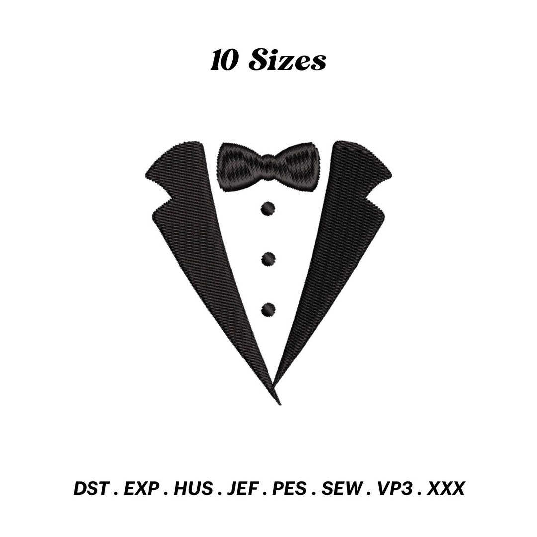 Tuxedo Embroidery Design, Wedding Tuxedo Designs, Suit and Bow Tie ...