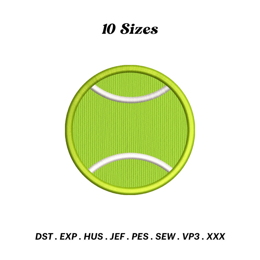 Tennis Ball Applique Embroidery Design: Sports Pattern (instant ...