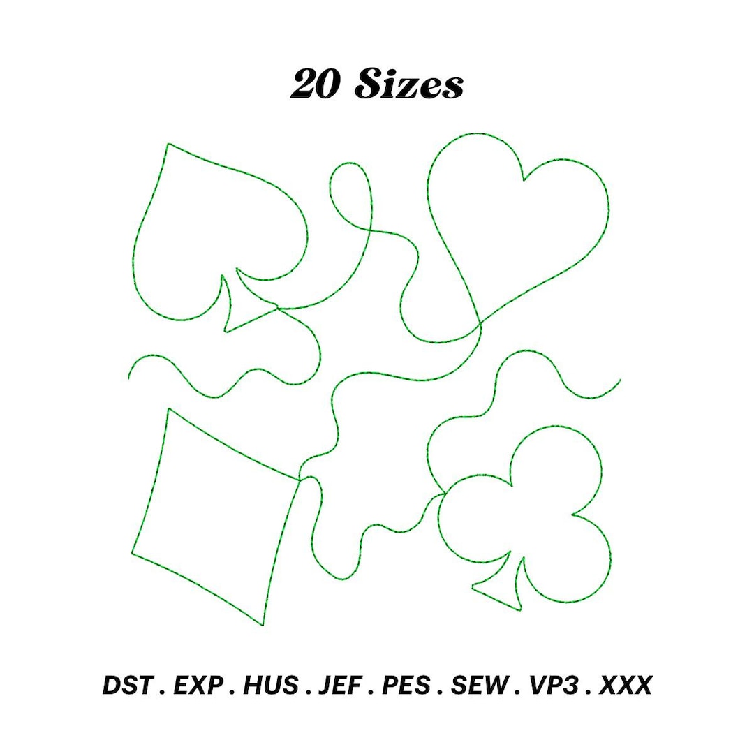 Poker Card Quilt Embroidery Design, Poker Card Quilt Block Pattern ...