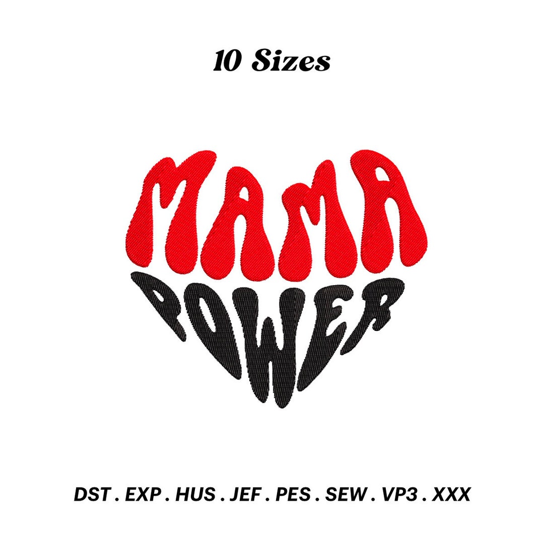 Mama Power Embroidery Design, Gift for Mother, Love Embroidery, Mama ...