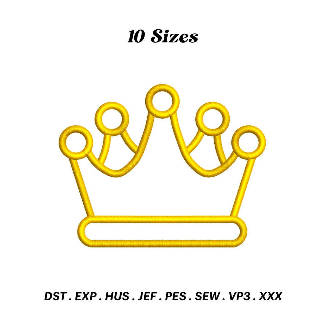 Crown Embroidery Design, Princess Crown Embroidery, King Crown Pattern ...