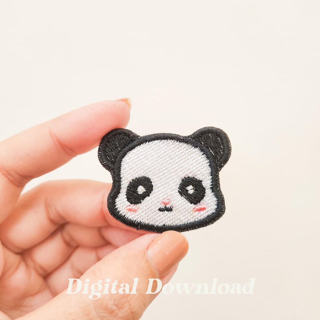 Panda Embroidery Design, Cute Panda Face Embroidery, Animals Embroidery ...