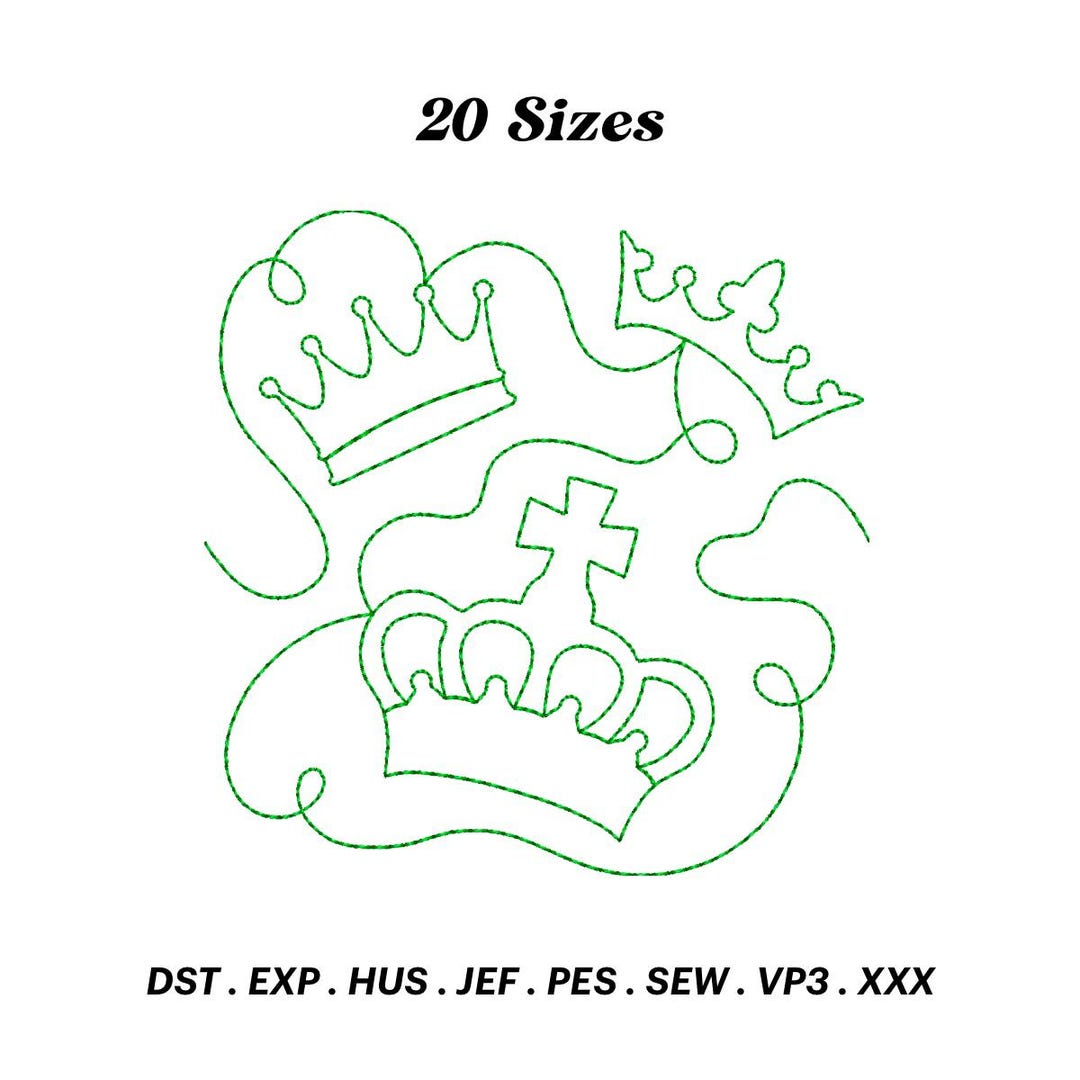 Crown Quilt Block Embroidery Design: Tiara Edge to Edge (digital ...